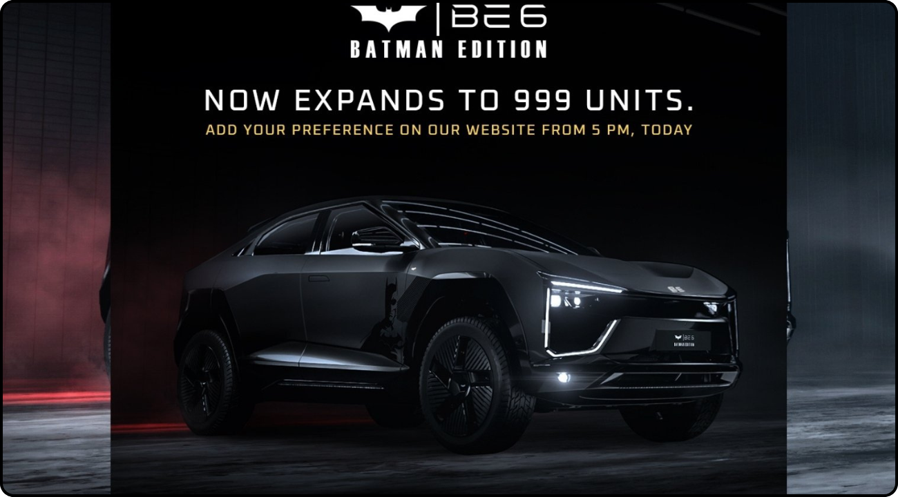 Mahindra BE 6 Batman Edition Allocation Increased To 999 Units – Full ...